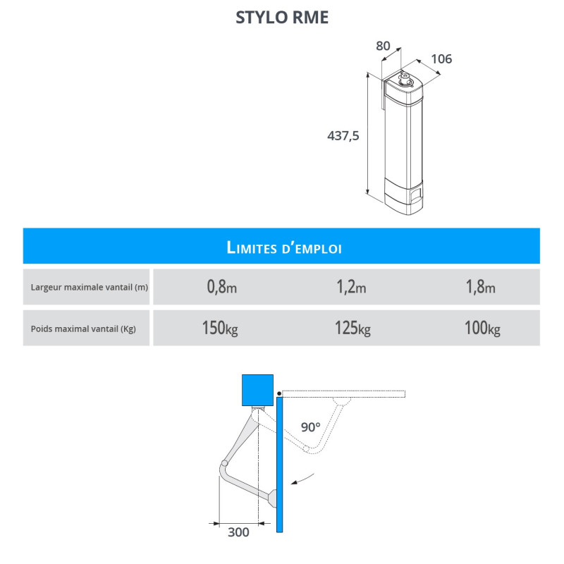 CAME STYLO/1 Moteur 24V pour portails battants - Kit M